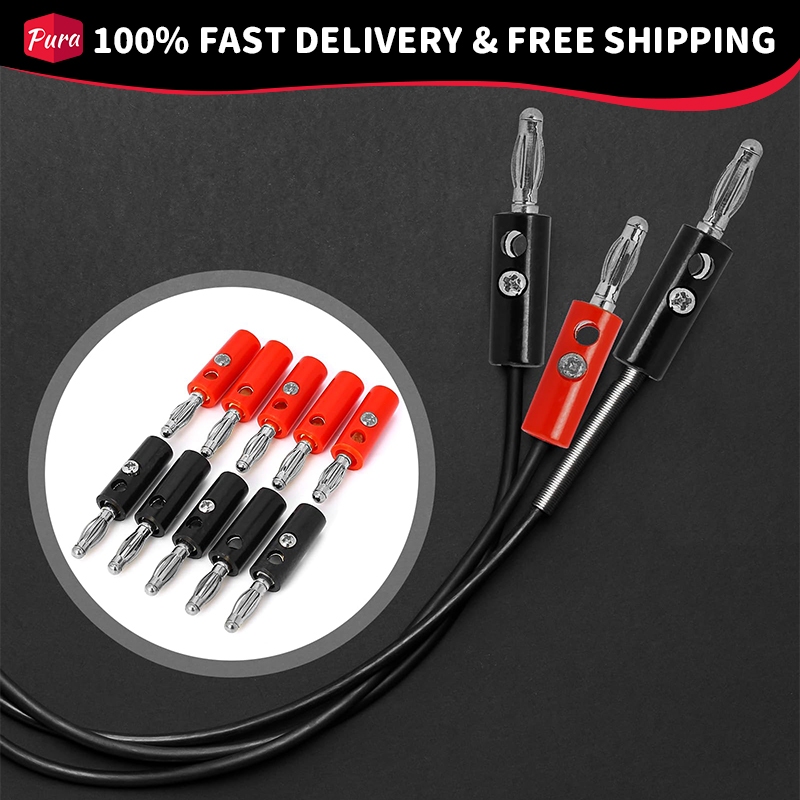 10PCS Banana Plugs Speaker 4mm Audio Speaker Cable Connector for Video ...