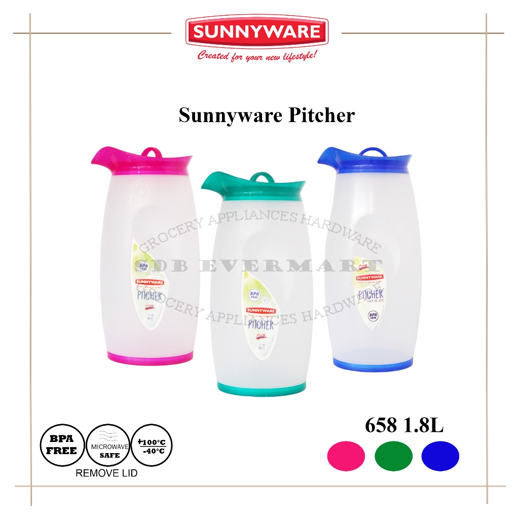 Sunnyware-Pitcher Deluxe Water Dispenser Jug-1.85liter-[658]-Green Pink ...