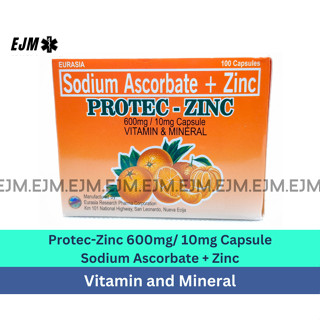 Protec-zinc Sodium Ascorbate + Zinc 600mg/10mg Capsule - 100 capsules ...