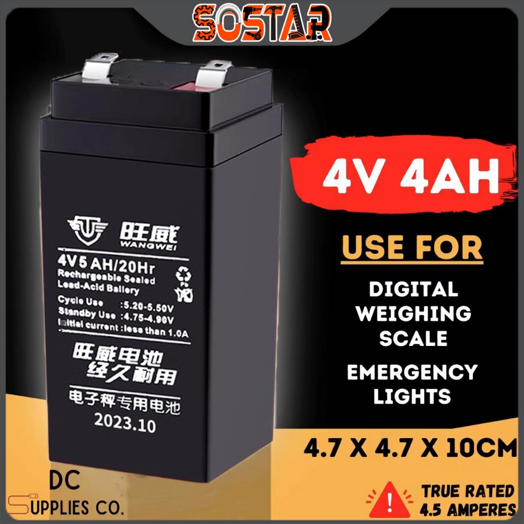 4V 4AH 4 Volts Rechargeable Battery for Digital Weighing Scale Emergency Lights 4v 4.5AH 4v4ah ...