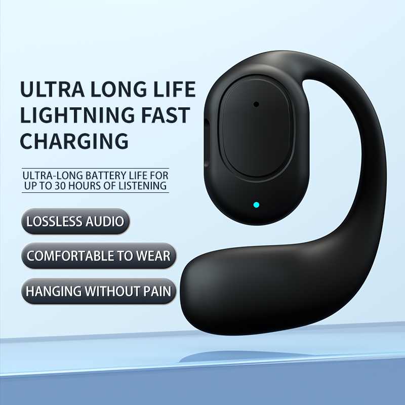 Single-ear Wireless Bluetooth Earphone Hanging Ear Style Long Battery ...