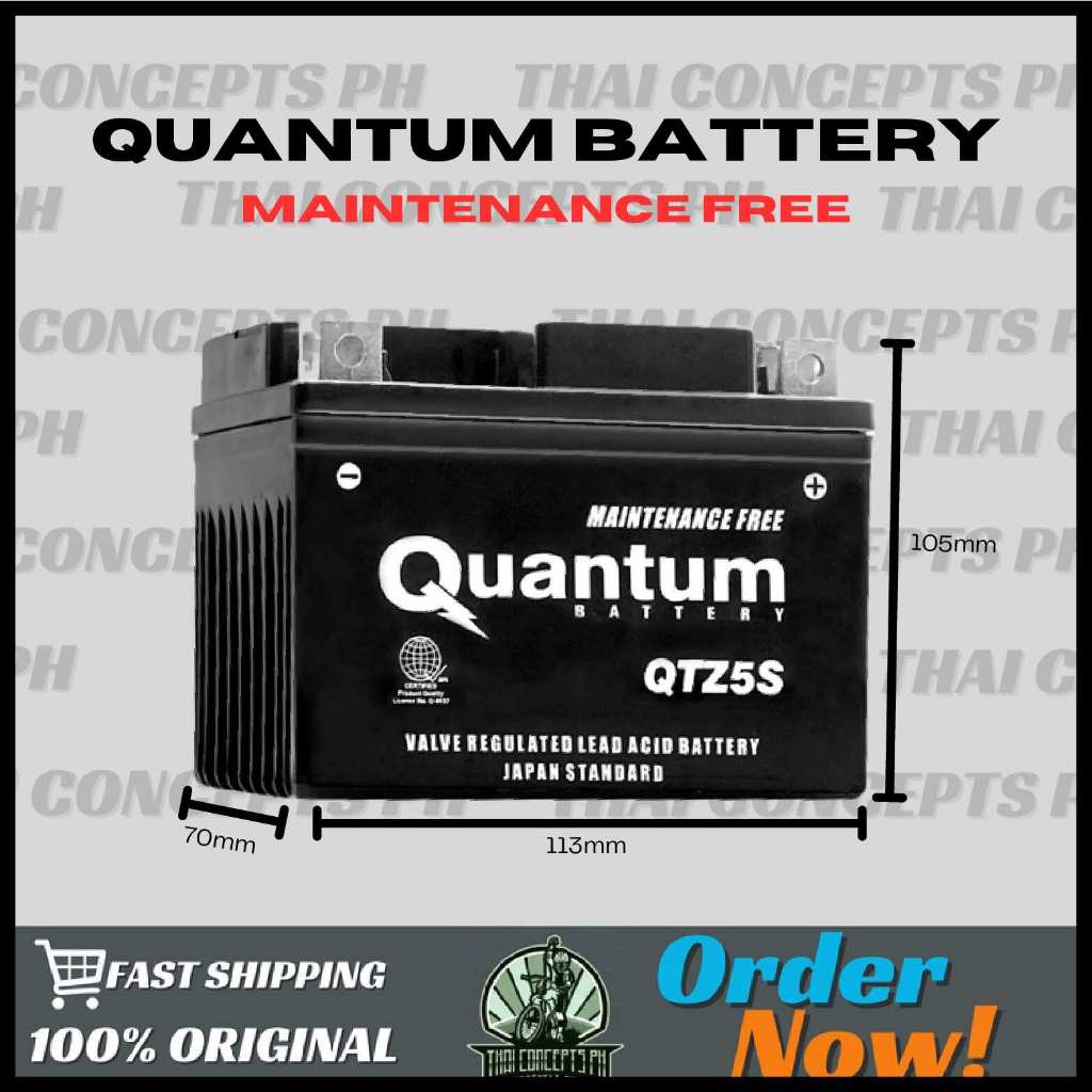 QUANTUM QTZ5S MOTORCYCLE BATTERY for soulty / mio soul i 125 / m3 / beat / wave / smash ...