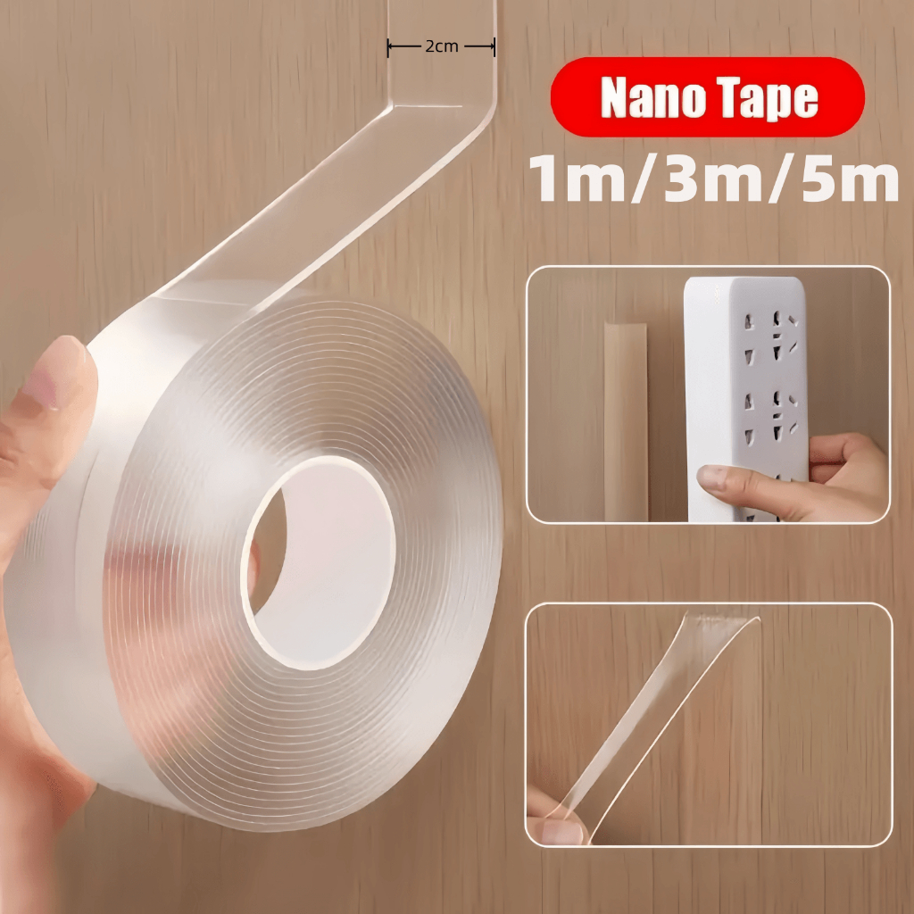 Transparent double-sided nano tape waterproof wall stickers reusable high temperature resistant ...