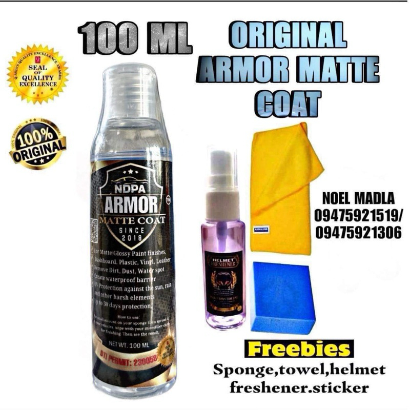 Armor matte coat original(100ML)with free HELMET FRESHENER,towel ...