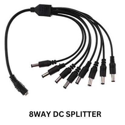 8 Way DC Power Splitter Adapter with 1 Female to 8 Male Cable Wire ...