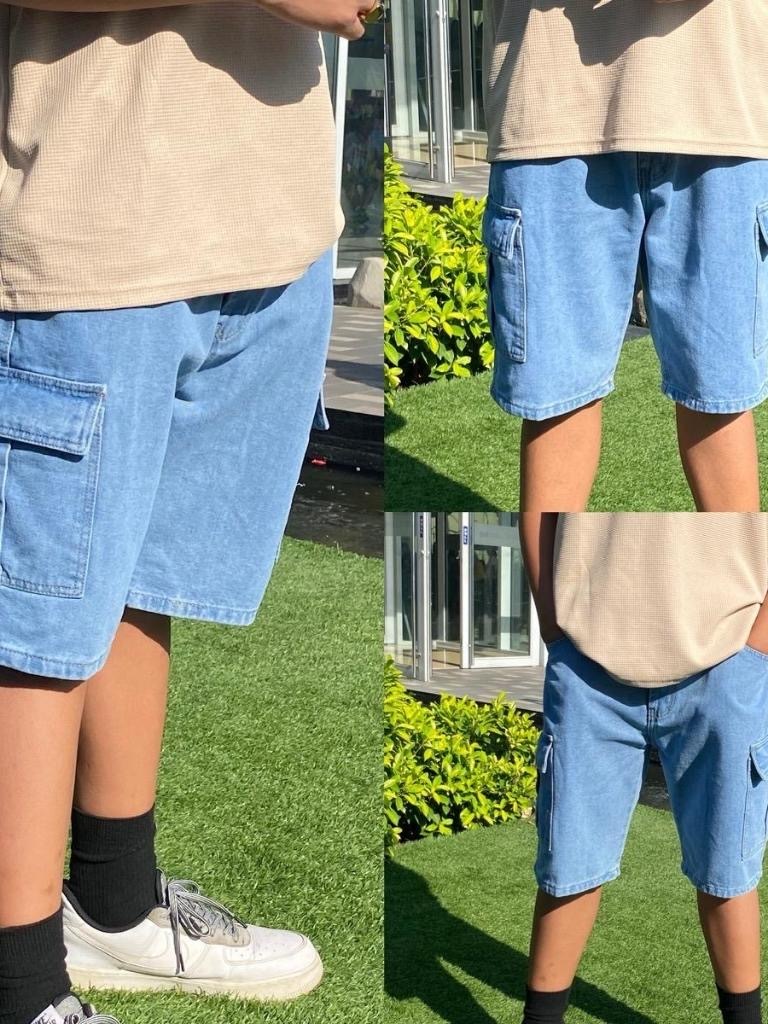 ZORRA Shop 4color Plus size Men's maong CARGO Denim short 6 Pockets ...