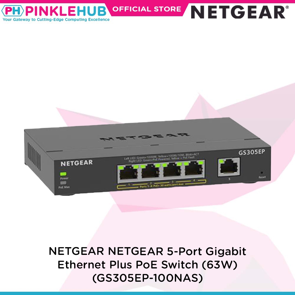 NETGEAR 5PT GE PLUS SWCH W/ POE+(GS305EP-100NAS) | Shopee Philippines