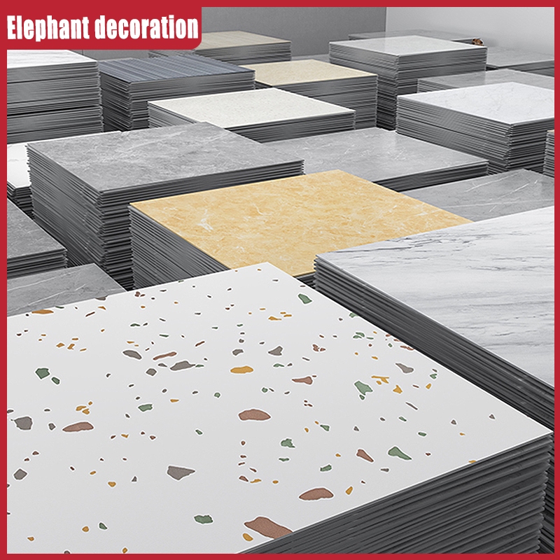 PVC vinyl tile flooring self adhesiv Marble Design tile floor sticker ...