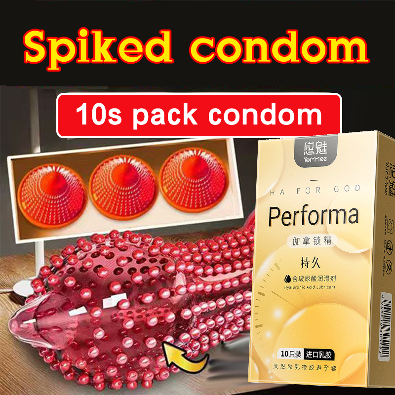 10pcs delay condom with spike durex ultra thin sex contraceptive pills ...