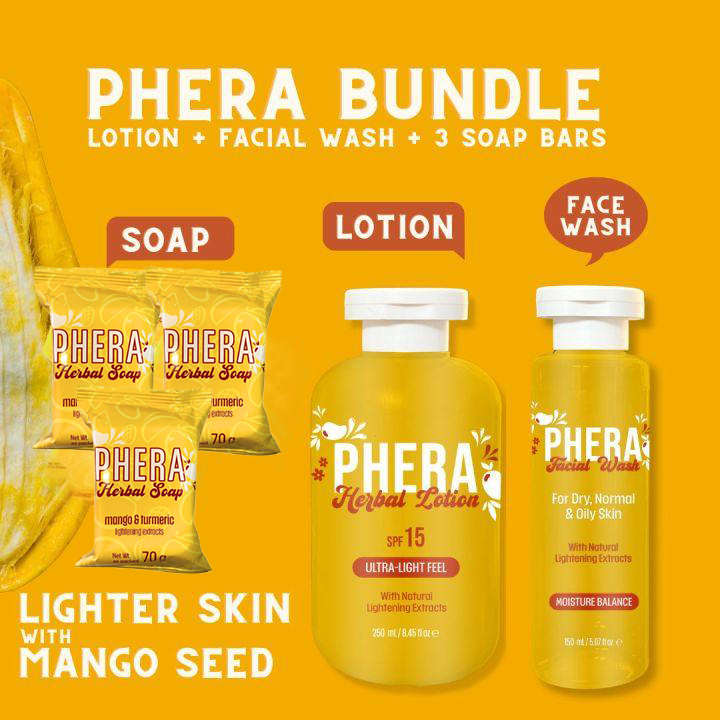 PHERA Herbal Lotion & Facial Wash with Natural Lightening Extracts | Shopee Philippines