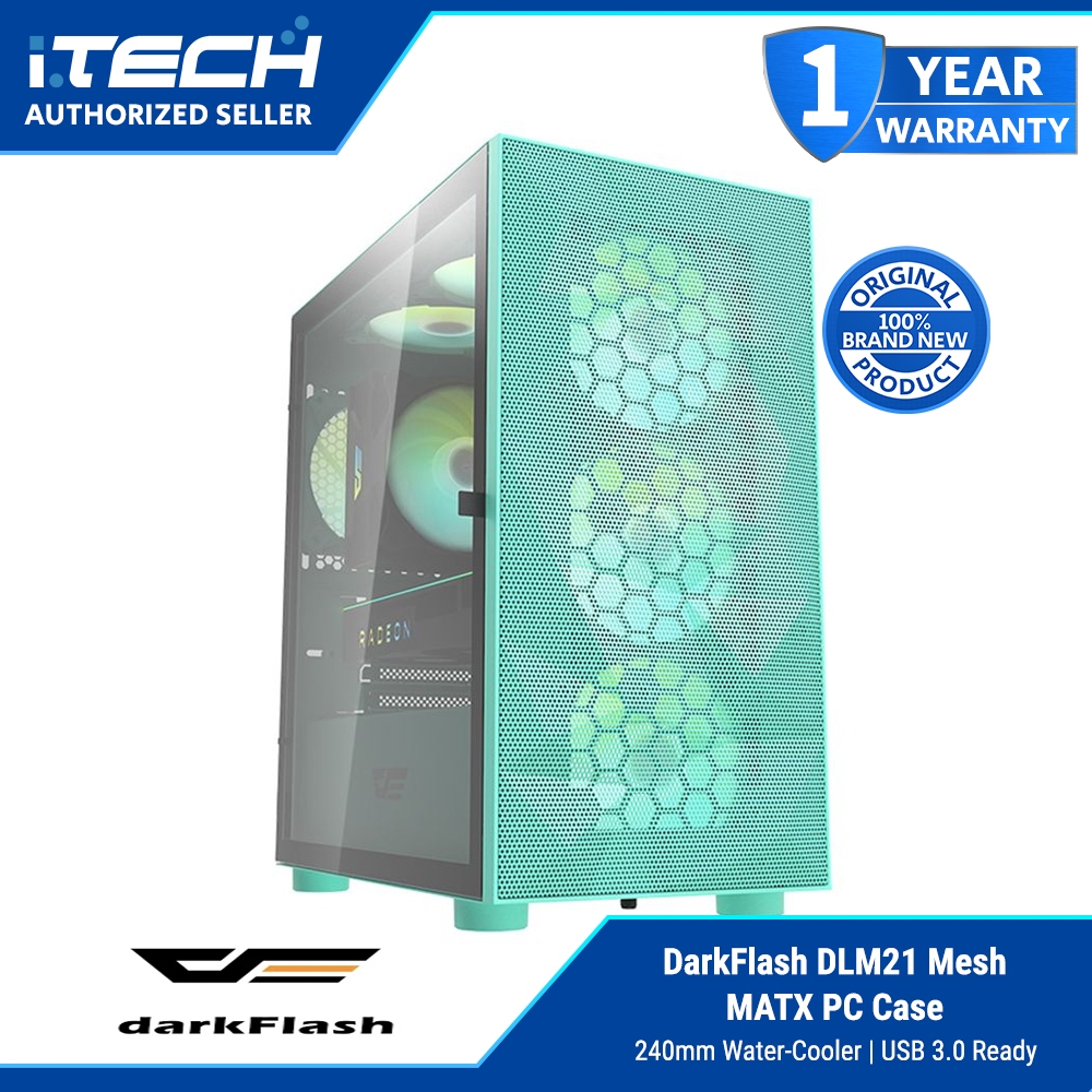 DarkFlash DLM21 Mesh MATX PC Case (Neo Mint) | Shopee Philippines