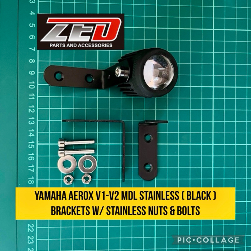Yamaha Aerox V1-V2; Mio Gravis Mini Driving Light Bracket LED Stainless ...