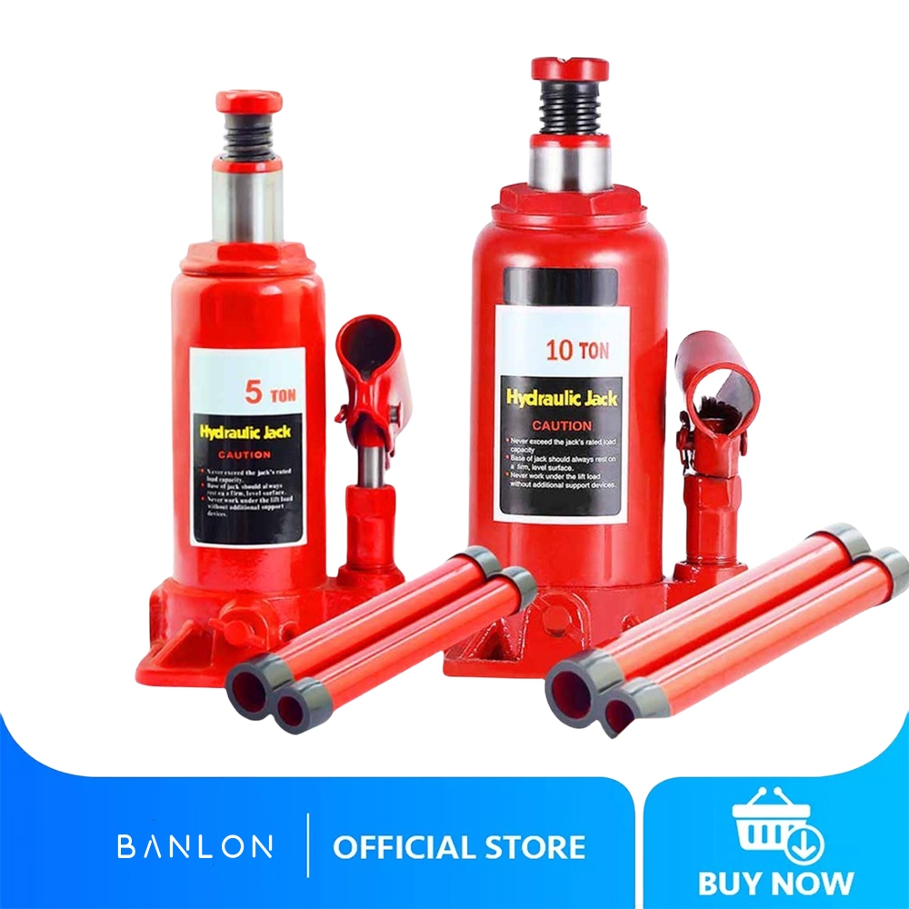 2/5/8/10 Tons Car Horizontal Jack Hydraulic Extra Heavy Duty Bottle ...