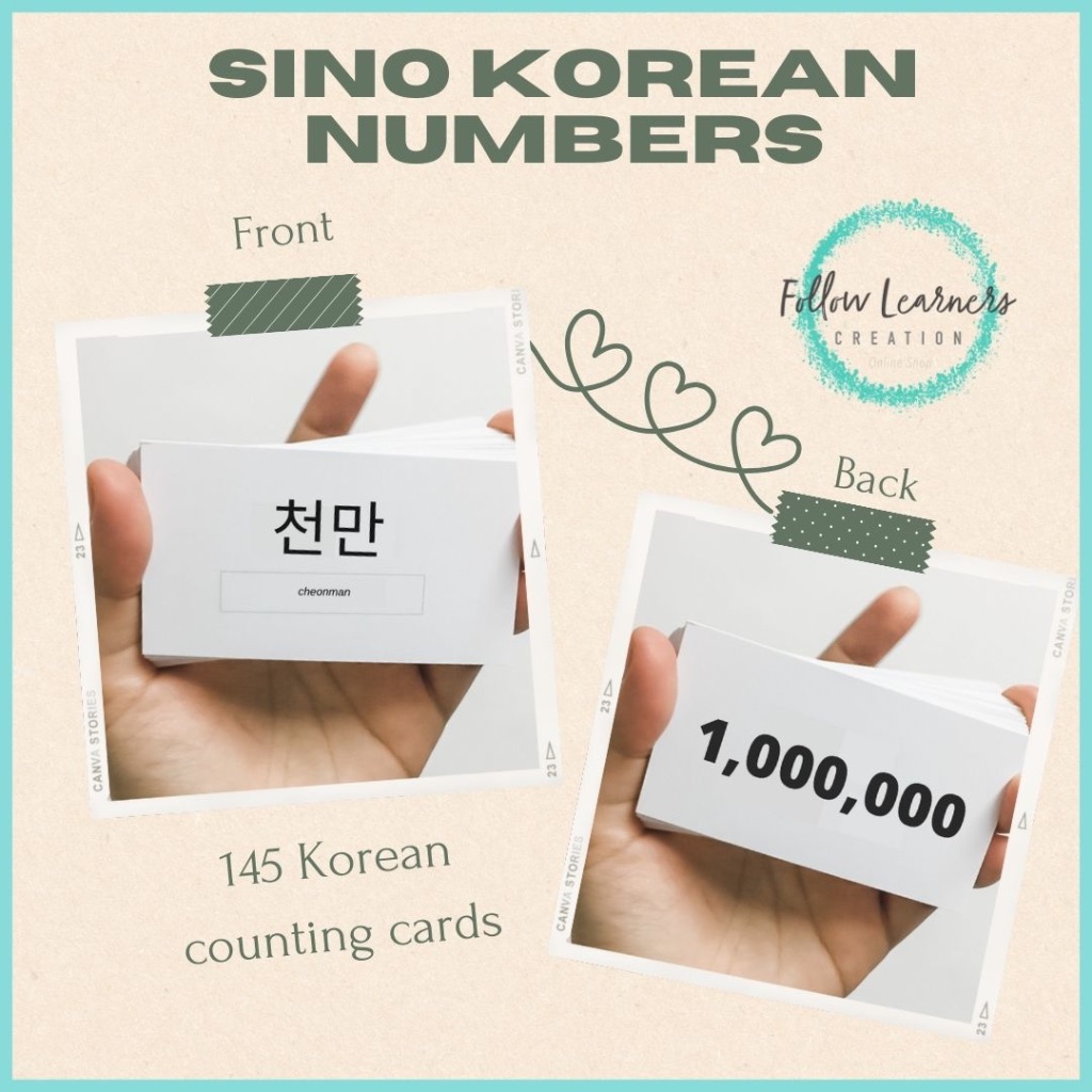 Korean Counting Flashcards, Korean Flashcards | Shopee Philippines