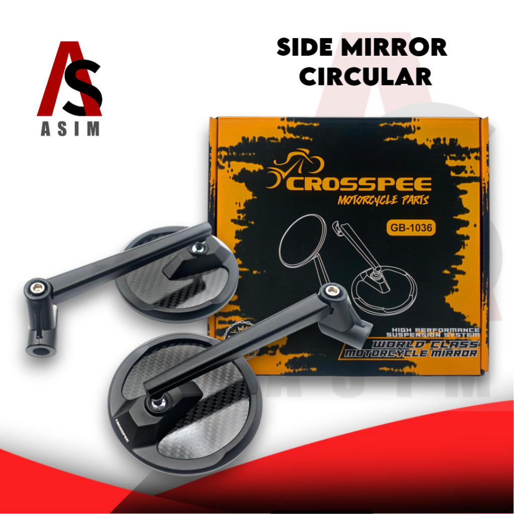ASIM MOTORCYCLE CROSSPEE CIRCULAR SIDE MIRROR UNIVERSAL MADE IN ...