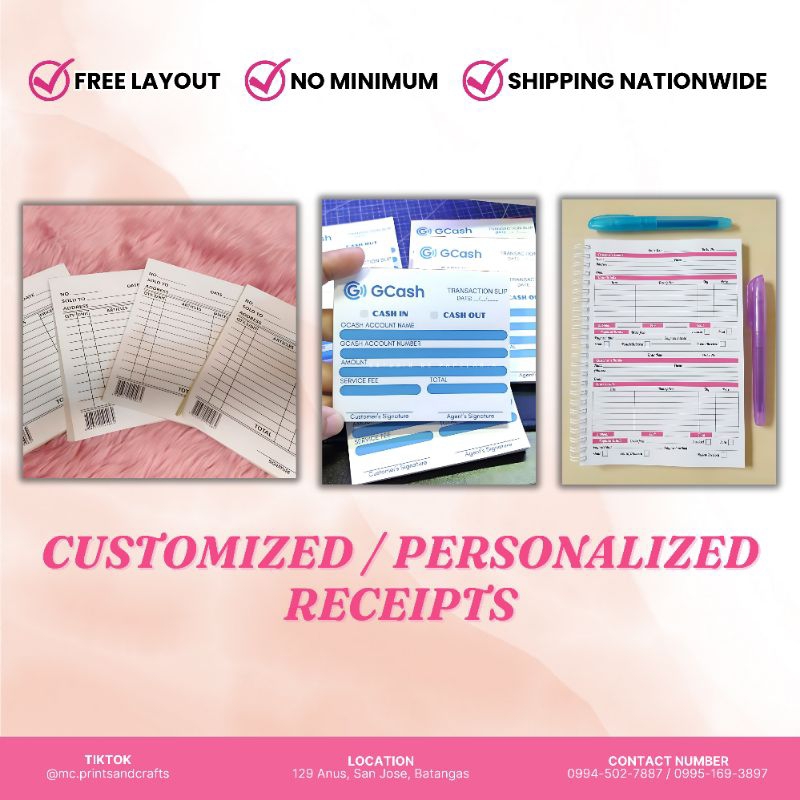PERSONALIZED RECEIPT (NON BIR) || MC Prints & Crafts | Shopee Philippines