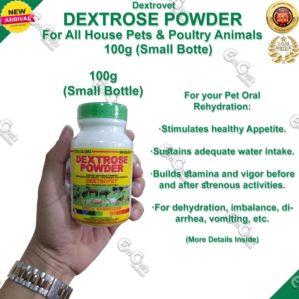 Dextrovet Dextrose Powder 100g (SMALL) PET Oral Rehydration Energy ...