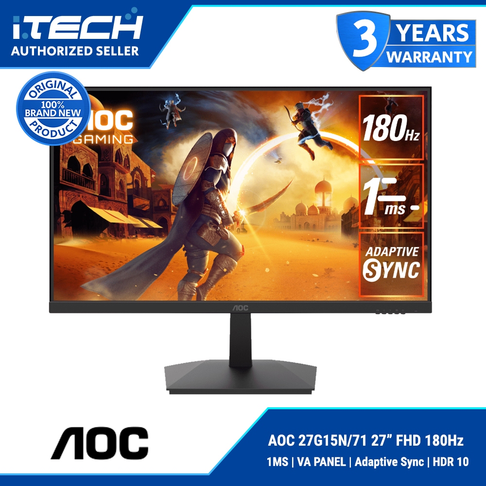 AOC 27G15N/71 27" Gaming Monitor FHD 1920x1080 | 180Hz | 1ms | Adaptive ...