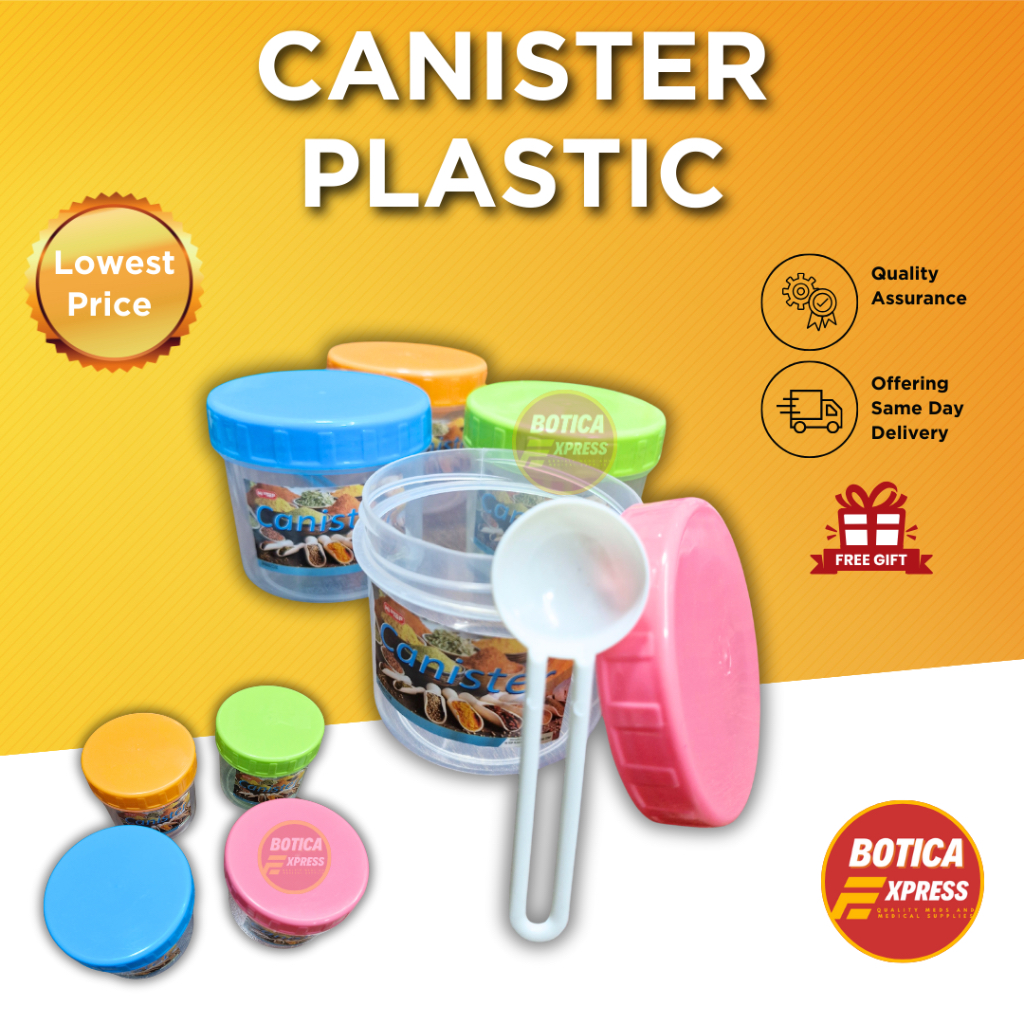 Cotton Container (Canister) Plastic Small/Large (RANDOM COLOR) | Shopee ...