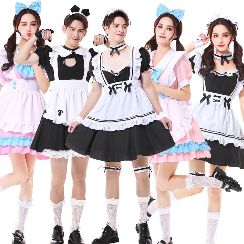 Japan Maid Full Set Lolita Dress Maid Outfit for Women Girl Maid ...