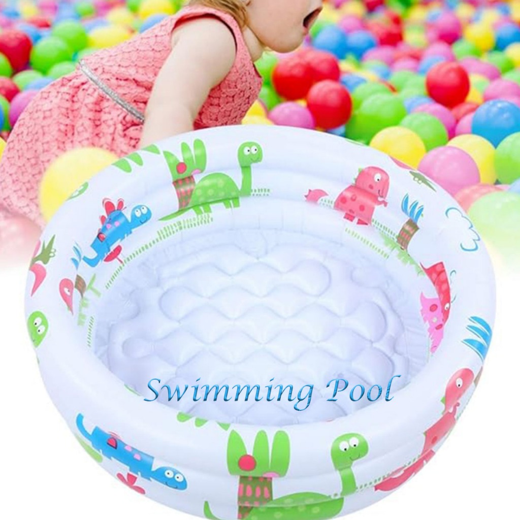 Dinosaur Inflatable Pool for Kids Round Baby Padding Pool Toddlers ...