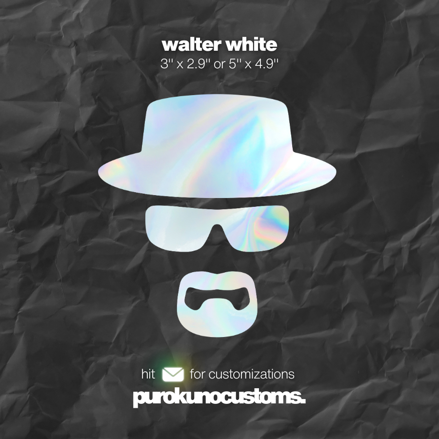 WALTER WHITE CAR & MOTORCYLE RANDOM VINYL DECAL STICKER SERIES ...