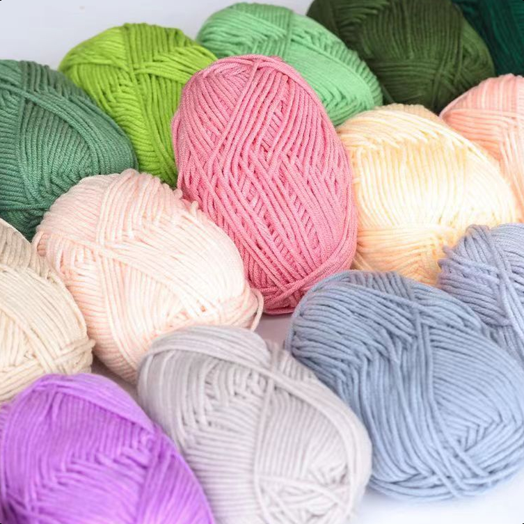 F·P Milk yarn 5 Plys Smooth Fiber Knitting Wool Crochet Cotton Hand ...