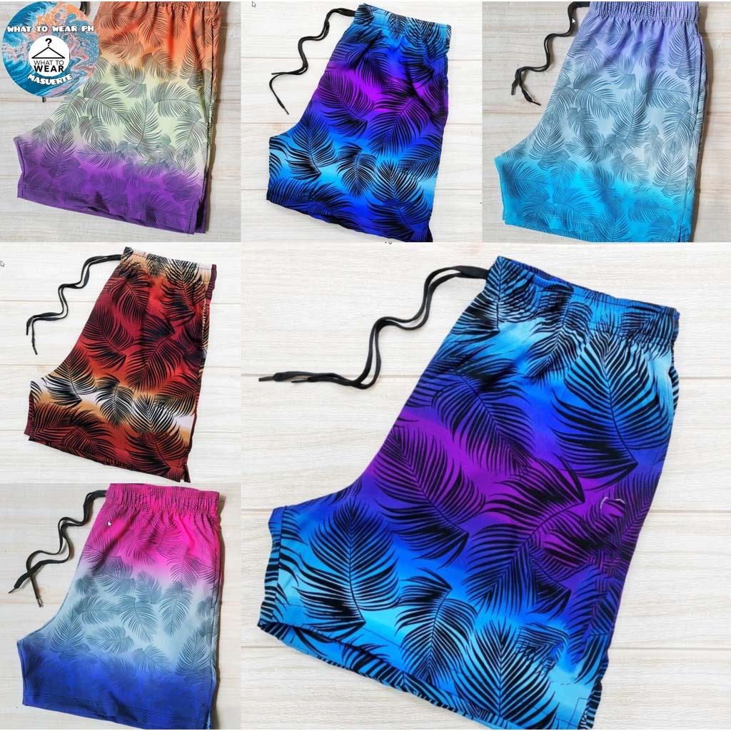1 POCKET TRICOLOR FEATHER Taslan Shorts NO PRINT (UNISEX-GOOD QUALITY ...
