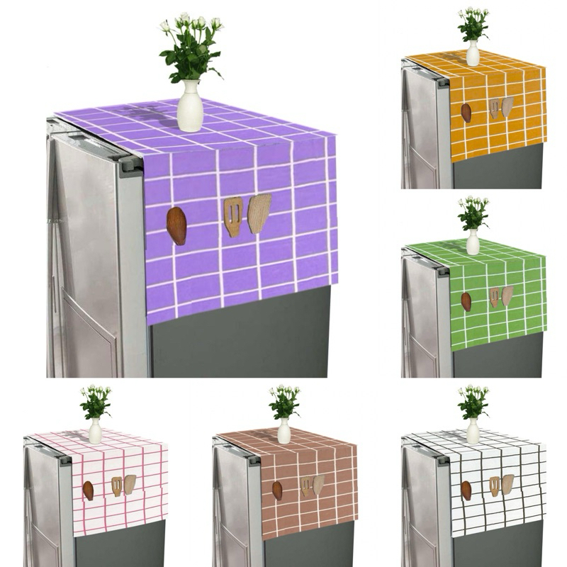 REF COVER PRINTED Refrigirator Dust Proof Cover with Pockets Washing ...
