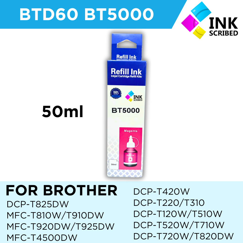 INKSCRIBED BTD60BK BT5000C BT5000M BT5000Y Ink for BROTHER DCP-T420W ...