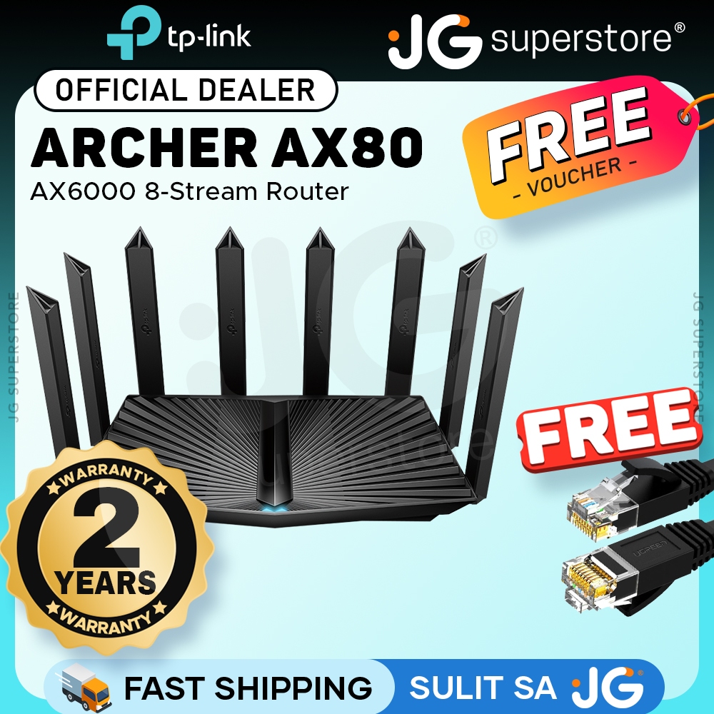 TP-Link Archer AX80 Lightning Fast AX6000 8-Stream MU-MIMO Wi-Fi 6 Router w/ 2.5G Multi-Gigabit ...