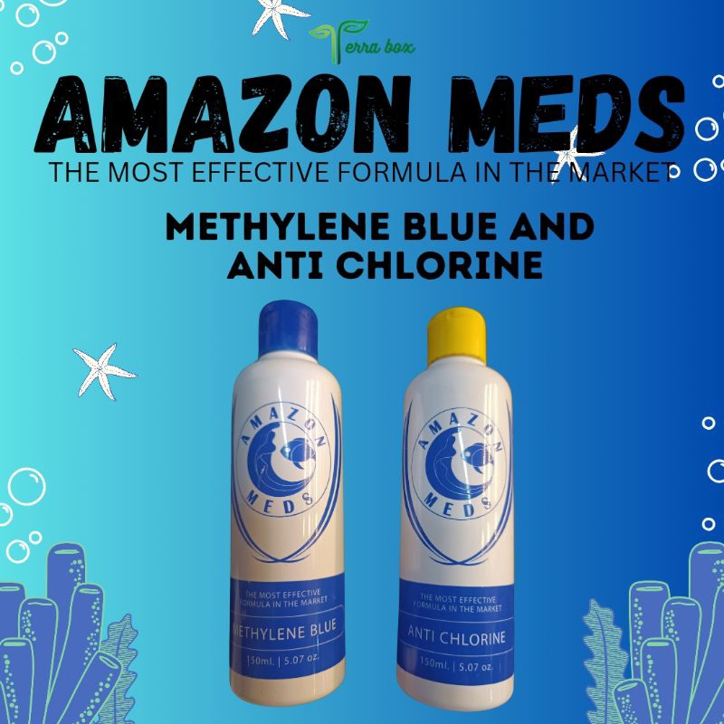 AMAZON MEDS METHYLENE BLUE AND ANTI CHLORINE FOR AQUARIUM | Shopee Philippines