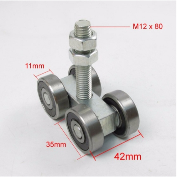 M12x80 Steel Tile Roller Wheel Industrial Sliding Door Hanging Rail ...
