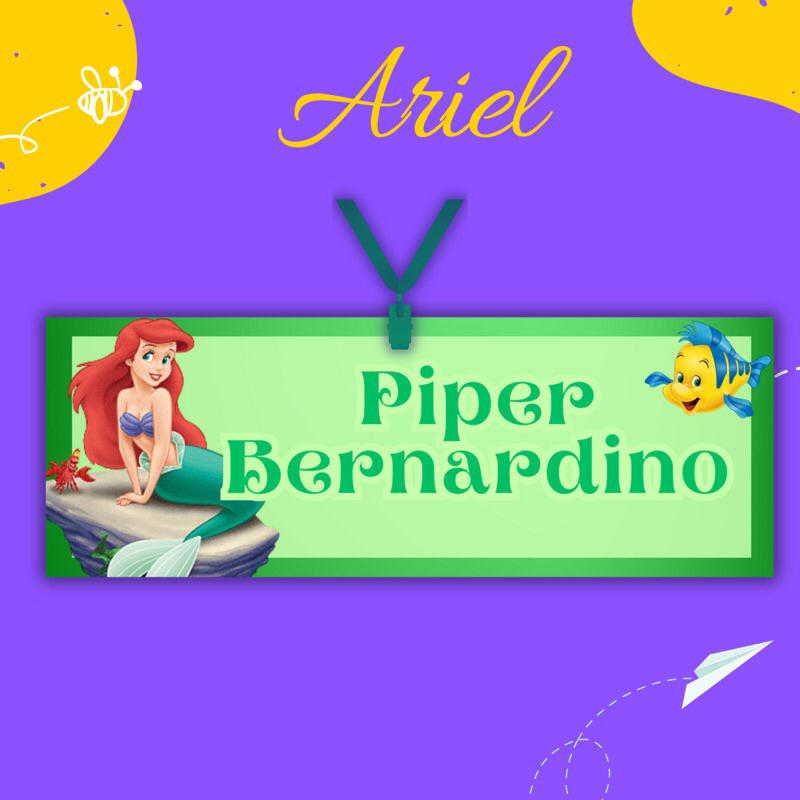 Name plate/name tag/ PVC/laminated/disney princess | Shopee Philippines