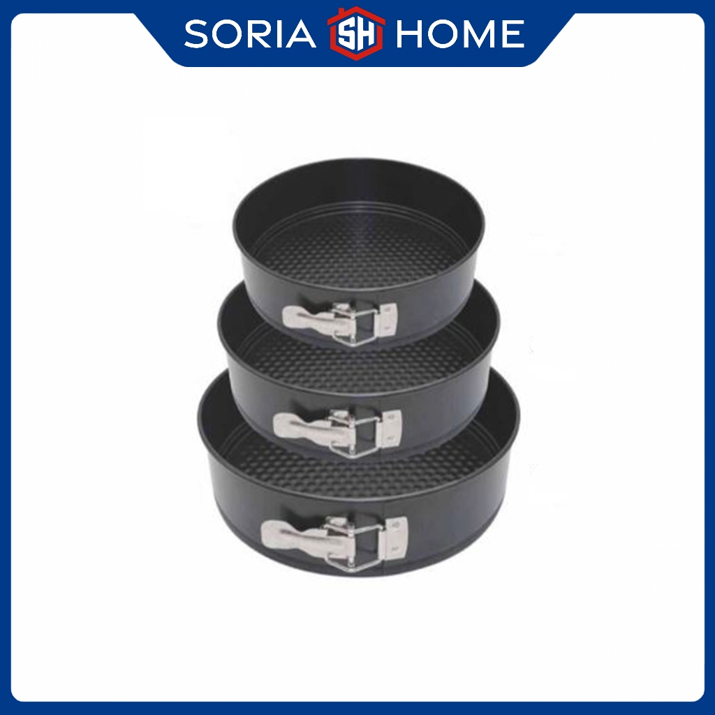 Non Stick Springform Round Cake Pan Mold - 3 Piece Set with Various ...