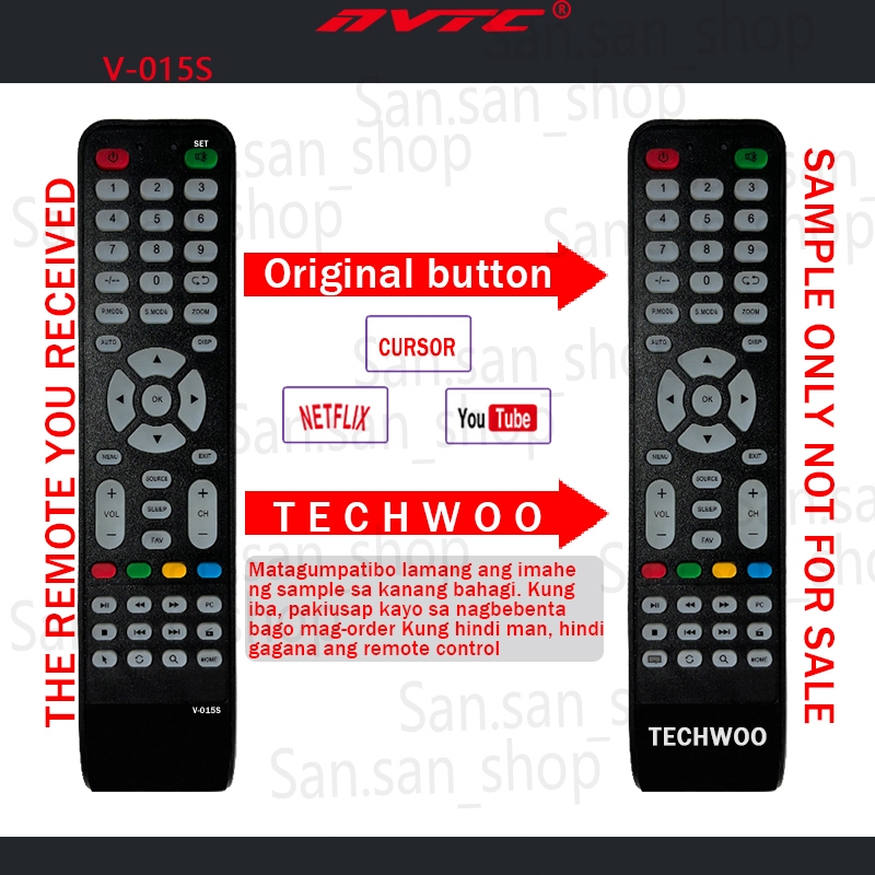 100% Original button Universal remote control for techwoo smart tv ...