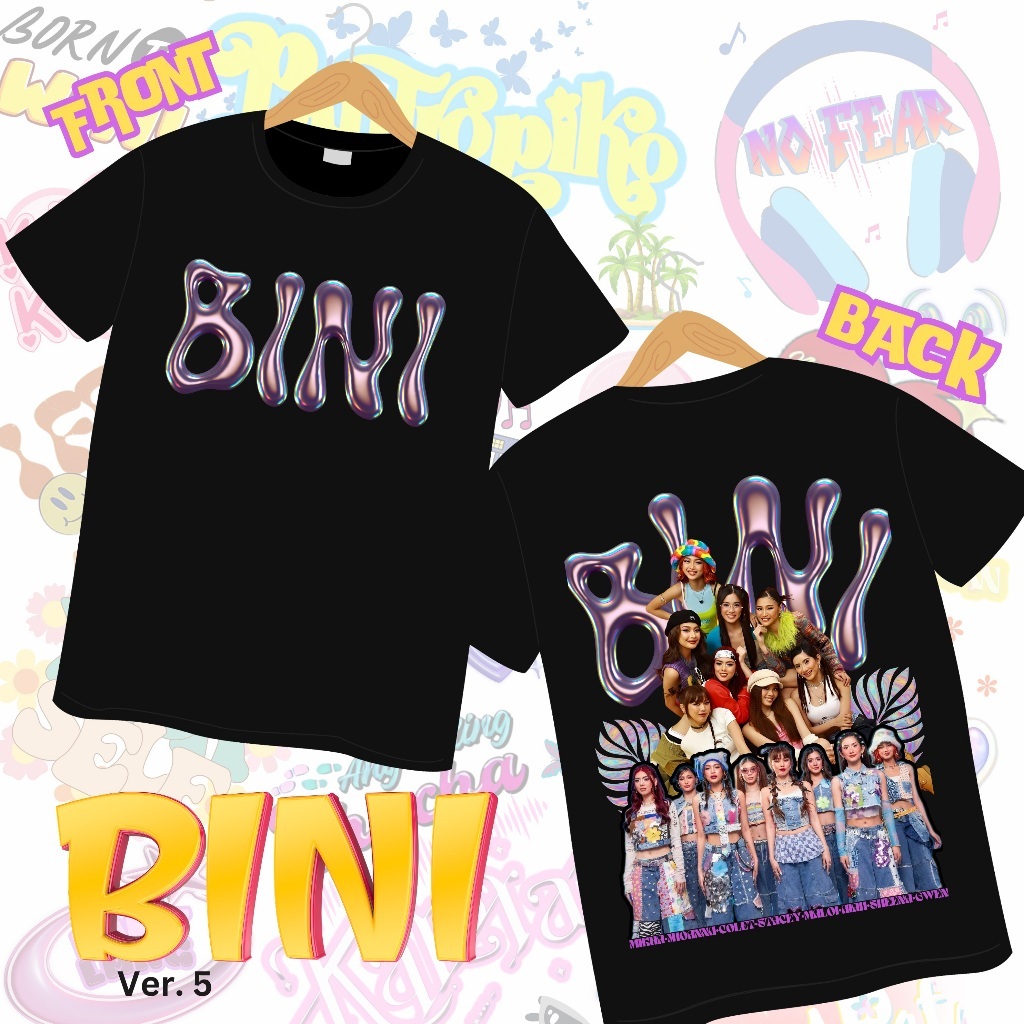 BINI SHIRT VER 5 ALL MEMBERS / BINI P-POP GROUP / FAN MADE BINI SHIRT ...