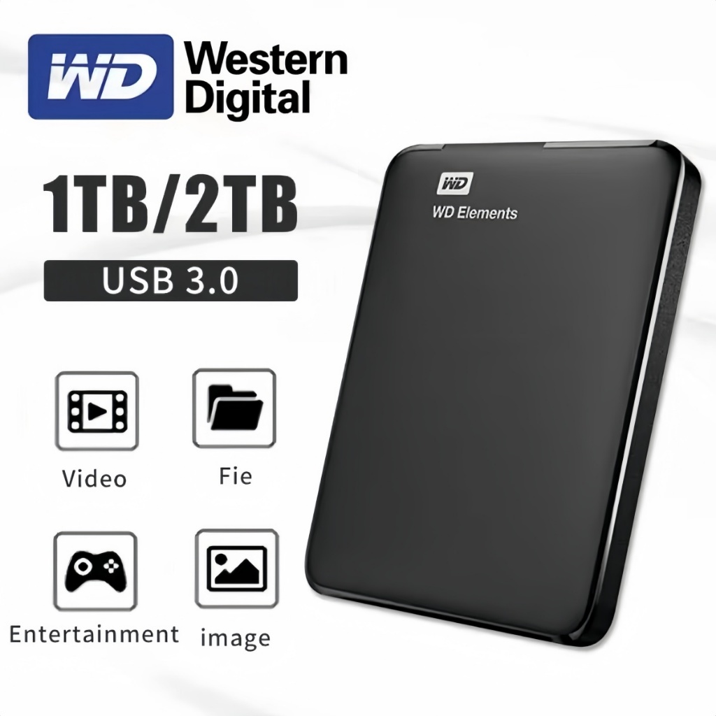 Western Digital Hard Drive Original 1TB 2TB External USB3.0 High Speed ...