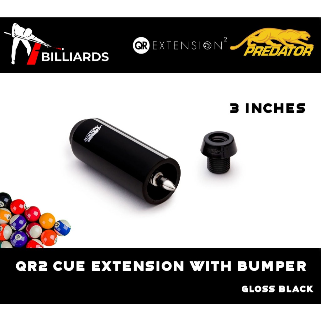 Predator 3" QR2 Cue Extension with Bumper for billiards extension ng ...