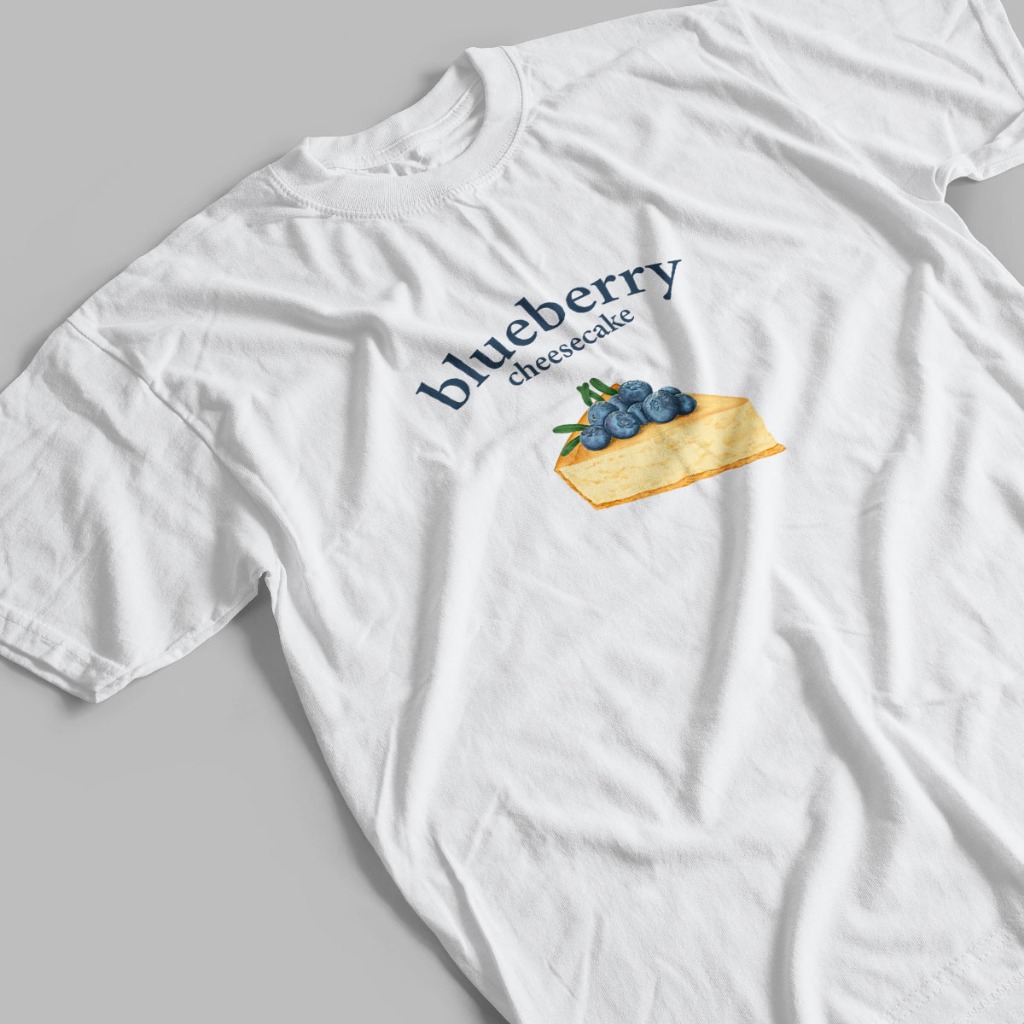 "BLUEBERRY CHEESECAKE" UNISEX GRAPHIC T SHIRT [FOOD COLLECTION ...