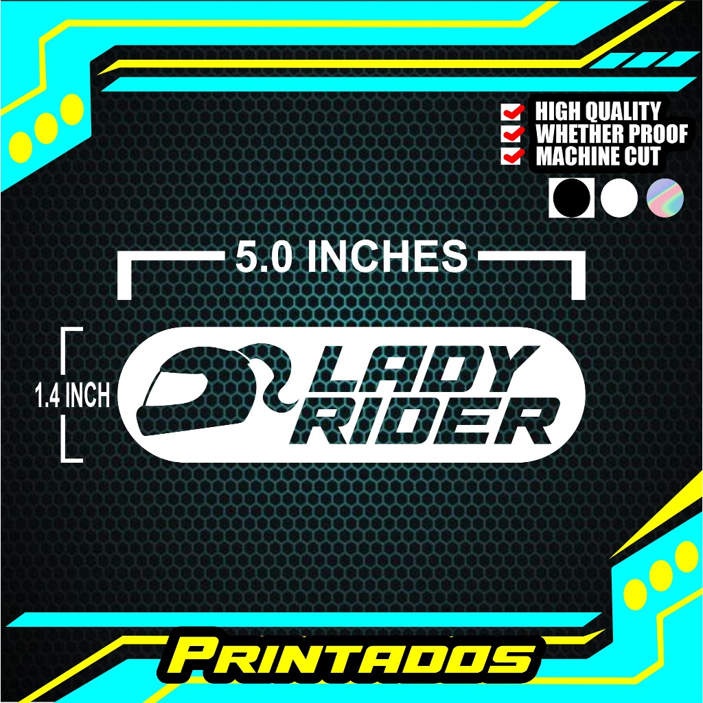 ORIGINAL LADY RIDER decal sticker cutout for car , motorcycle and more ...