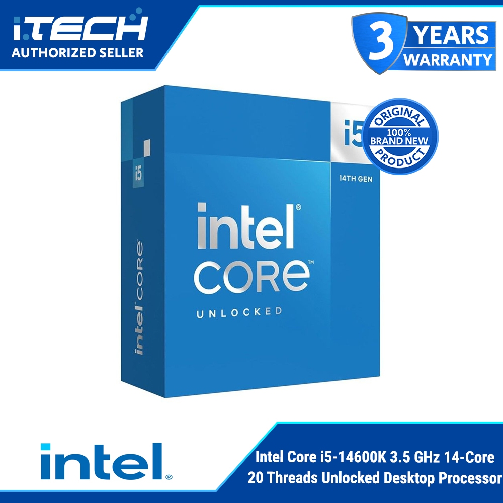 Intel Core i5-14600K 3.5 GHz 14-Core 20 Threads LGA 1700 Unlocked Desktop Processor | Shopee ...