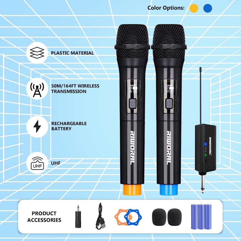 Handheld UHF Microphone Working Range 50m/164ft 1200mah Rechargeable ...
