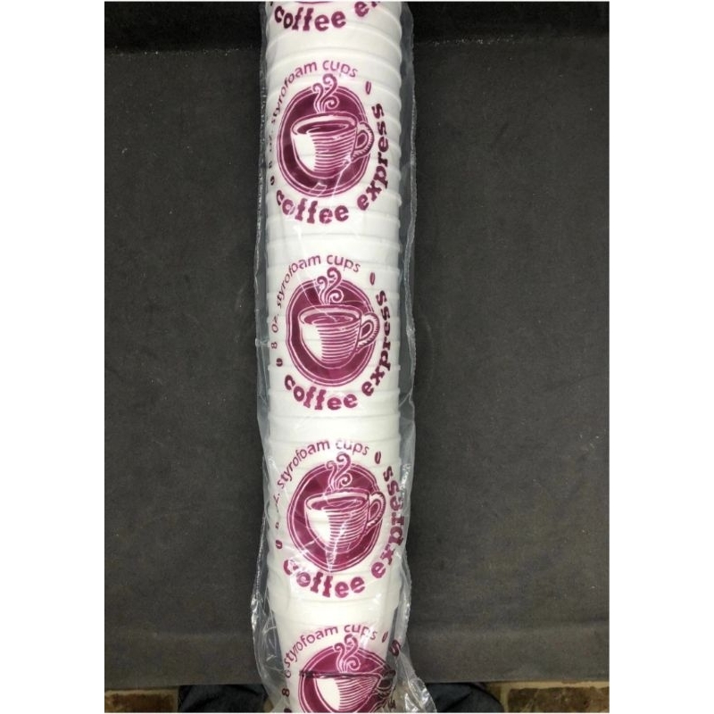 Styro Cup, Coffee Cup, Coffee Express, Styro Cup Red, 8oz, 25 or 50pcs ...