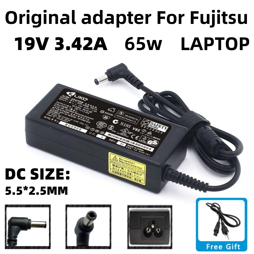 KUKE Charger 19V 3.42A For Fujitsu Lifebook AH531 AH530 A4177 V5535 ...