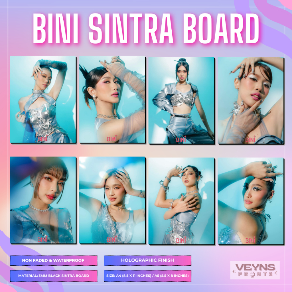 PPOP GIRL GROUP BINI HOLOGRAPHIC SINTRA WALL DECOR FOR BLOOMS | Shopee ...