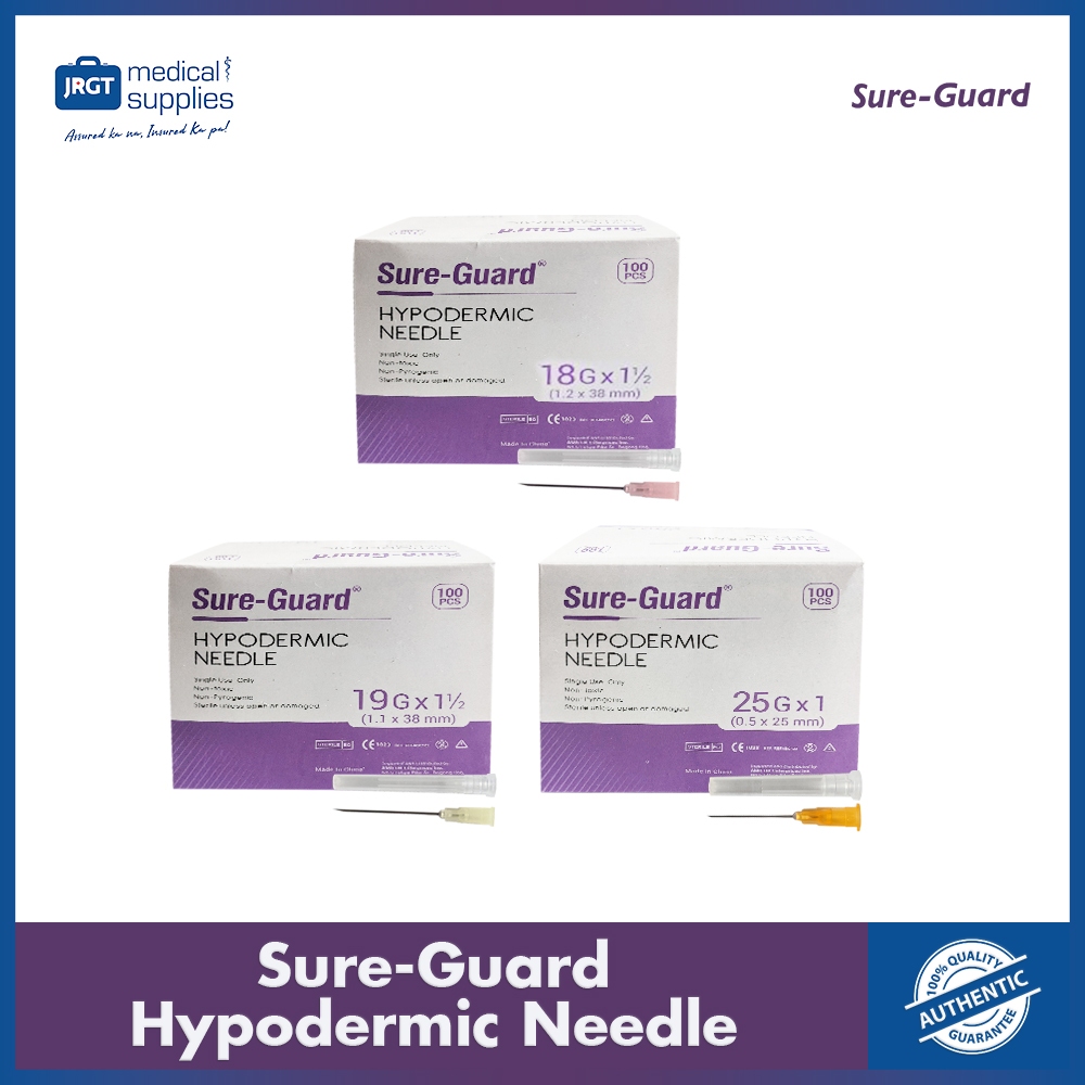 Sure-Guard Hypodermic Needles - Disposable Injection Needles (1 Box of ...