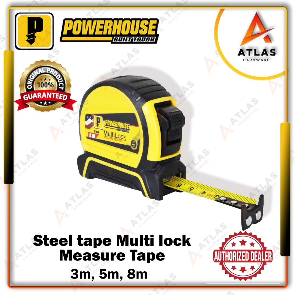 Powerhouse Steel MULTI-LOCK Measuring Tape Meter Measure 3M | 5M | 8M | Shopee Philippines