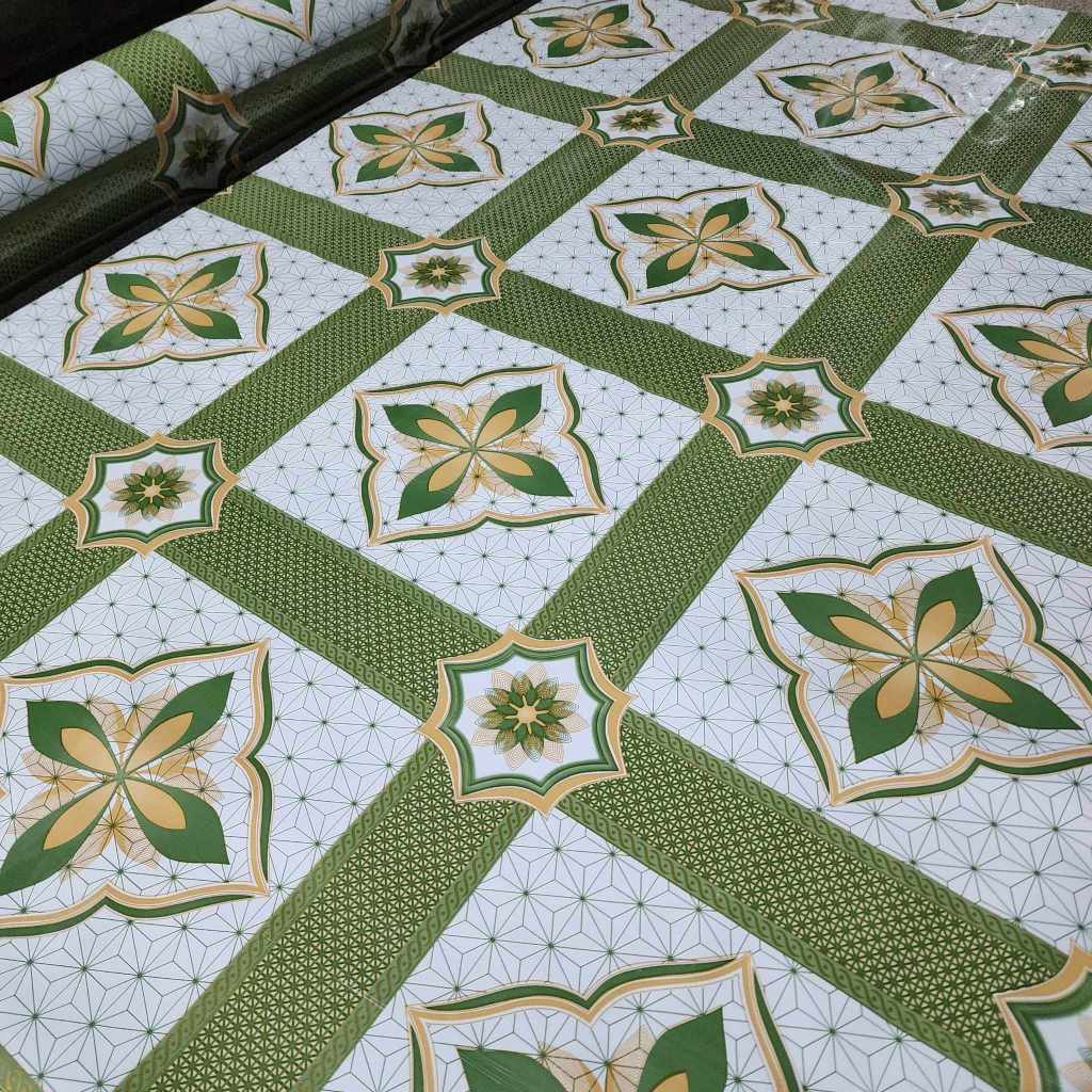 Green Color Design Linoleum Sheet 182 cm Width and Customize Lenth in ...