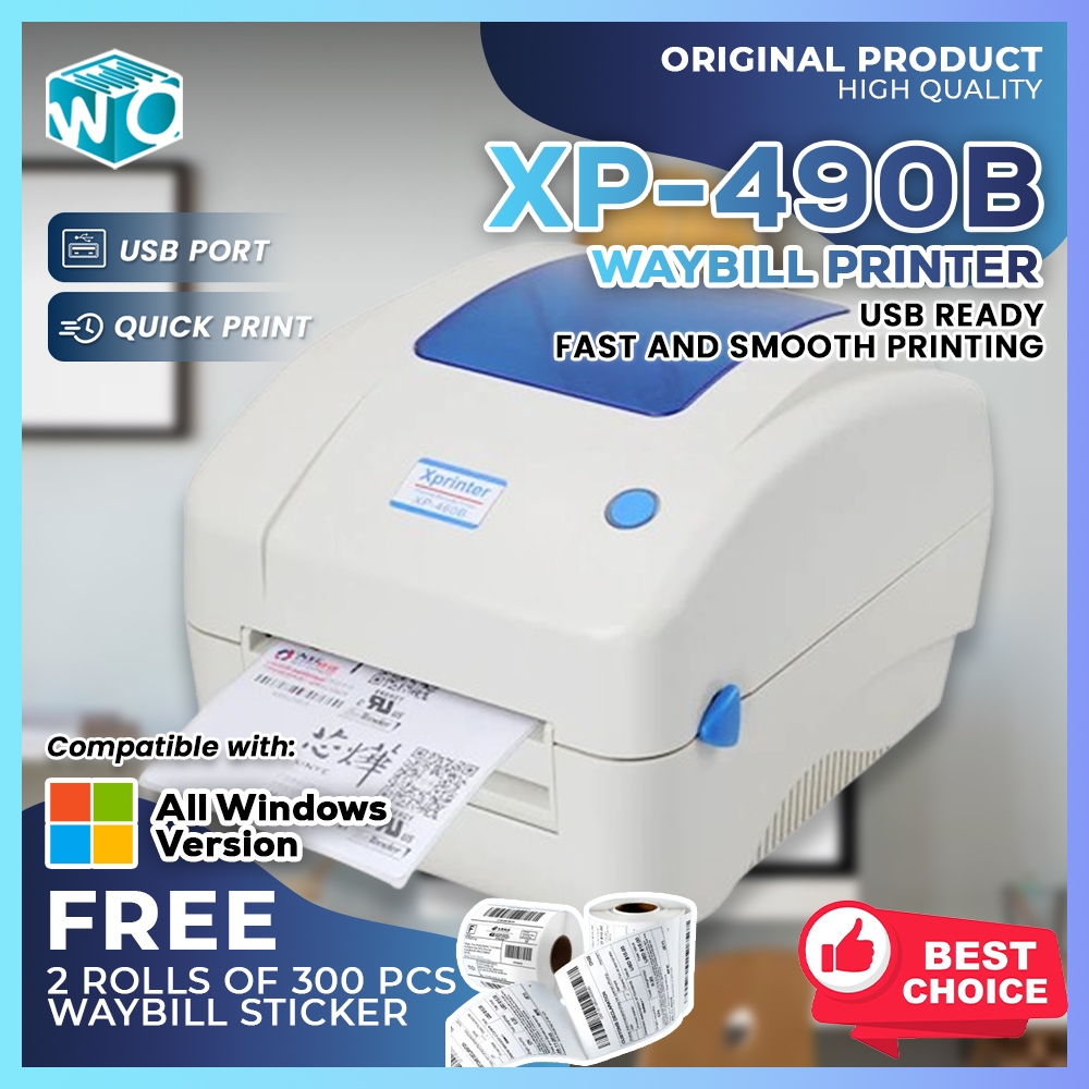 Officom XP-490B Thermal Printer A6 USB Label Barcode Printer Shipping ...